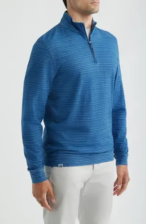 Johnnie-o Genova Stripe Jersey Quarter Zip Pullover