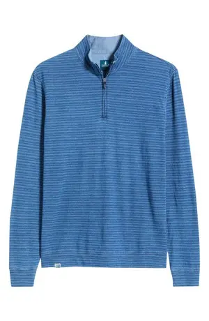 Johnnie-o Genova Stripe Jersey Quarter Zip Pullover