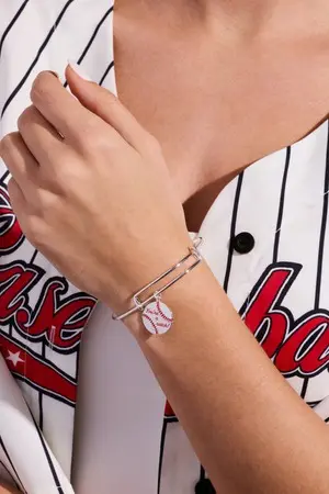 ALEX AND ANI You're A Catch" Baseball Charm Bangle