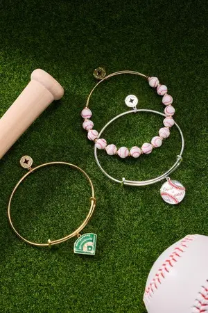 ALEX AND ANI You're A Catch" Baseball Charm Bangle