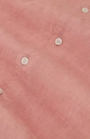 REISS Ruban Linen Button-up Shirt - Watermelon Pink