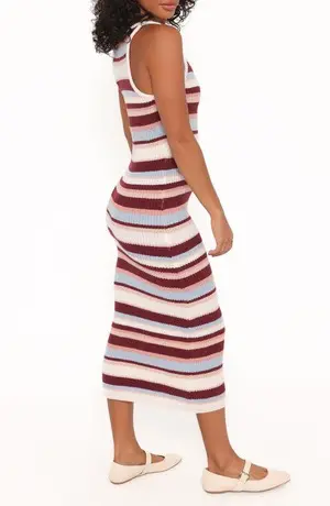PETAL & PUP Sleeveless Striped Maxi Sweater Dress