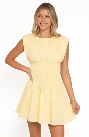 PETAL & PUP Ziva Smocked Minidress - Yellow