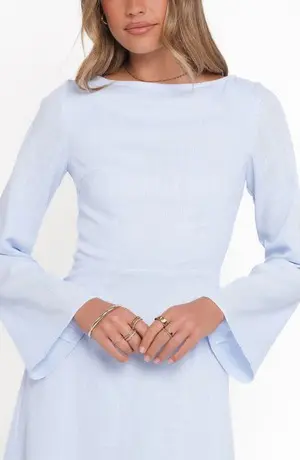 PETAL & PUP Cynthia Mini Dress With Flared Sleeves And Cutout Back