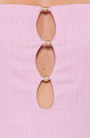 PETAL & PUP Strapless Maxi Dress With Cutouts
