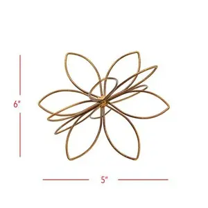 FORESIDE HOME AND GARDEN Open Flower Decorative Accent Bronze Metal