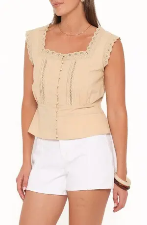 PETAL & PUP Luke Embroidered Sleeveless Top