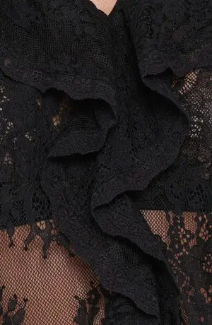 PETAL & PUP Lace Ruffle V-neck Top