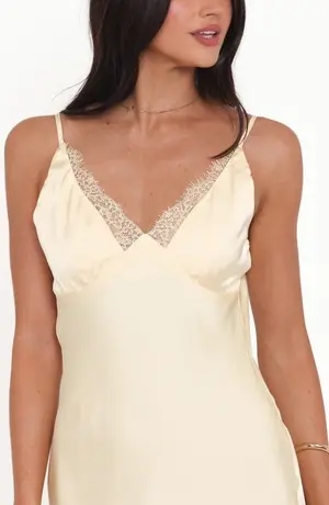 PETAL & PUP Lace Trim Maxi Slipdress