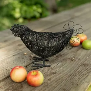 FORESIDE HOME AND GARDEN Wire Hen Bird Figure Metal