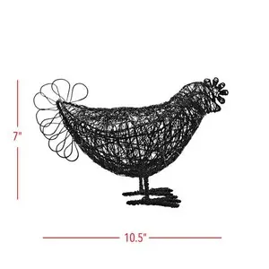 FORESIDE HOME AND GARDEN Wire Hen Bird Figure Metal