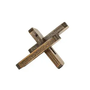 FORESIDE HOME AND GARDEN Linked Rectangle Decorative Chain Accent Wood