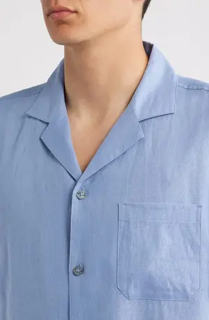 Mack Weldon Relaxed Fit Linen Camp Shirt - Desert Spring