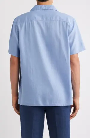 Mack Weldon Relaxed Fit Linen Camp Shirt - Desert Spring
