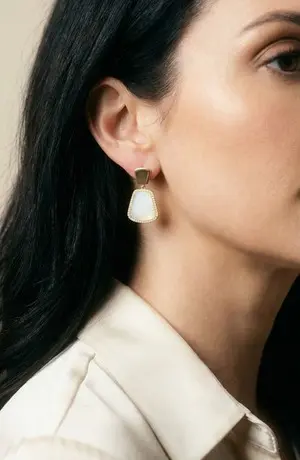 Argento Vivo Mother-of-pearl Drop Earrings In 18k Plate