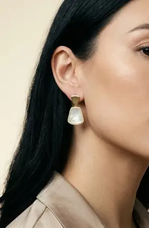 Argento Vivo Mother-of-pearl Drop Earrings In 18k Plate