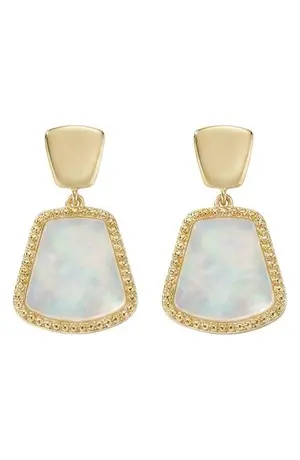 Argento Vivo Mother-of-pearl Drop Earrings In 18k Plate - Gold