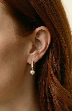 Argento Vivo Mother-of-pearl & Cultured Pearl Drop Earrings