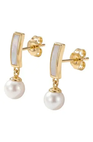 Argento Vivo Mother-of-pearl & Cultured Pearl Drop Earrings