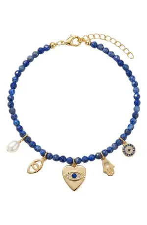 Argento Vivo Beaded Charm Bracelet With Cultured Pearl And Agate