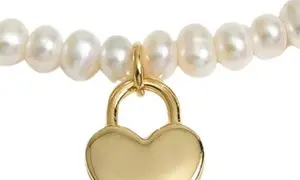 Argento Vivo Faux Pearl Charm Bracelet