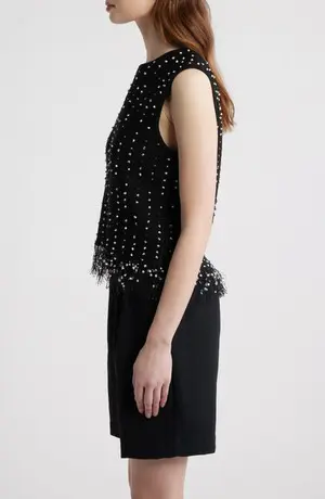 Rag & Bone James Fringe Hem Sweater Tank - Black