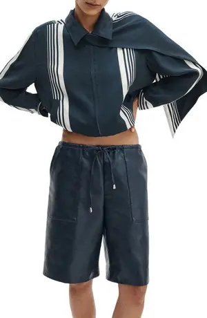 Rag & Bone Claire Faux Leather Relaxed Fit Shorts