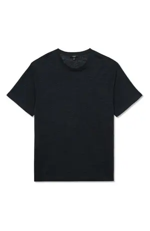 REISS Langley Linen T-shirt - Navy