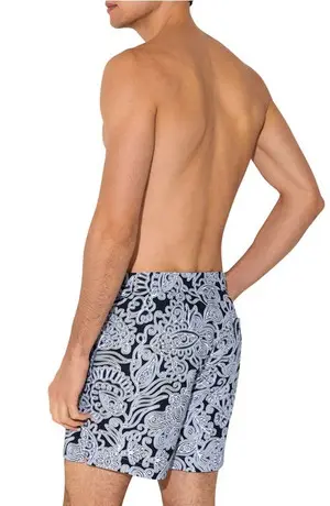 REISS Floral Side Adjuster Swim Trunks