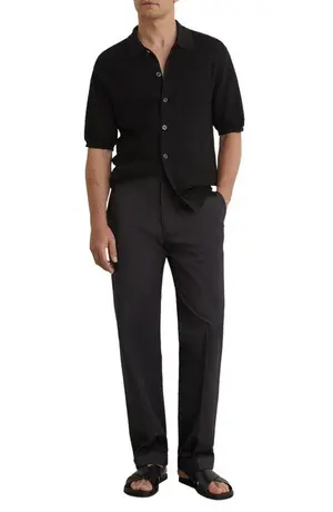 REISS Phoenix Chevron Knit Button-up Shirt