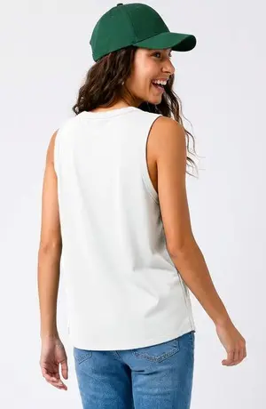 DALIX Butterfly Cotton Jersey Tank - White