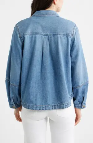 Caslon Balloon Sleeve Denim Jacket
