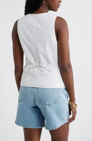 Caslon Front Button Vest - White