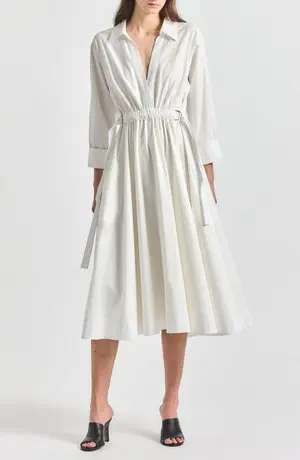 Derek Lam 10 Crosby Scarlett Poplin Midi Shirtdress - White