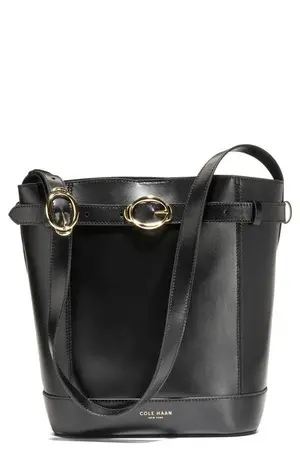 Cole Haan Alexandria Leather Bucket Bag - Black