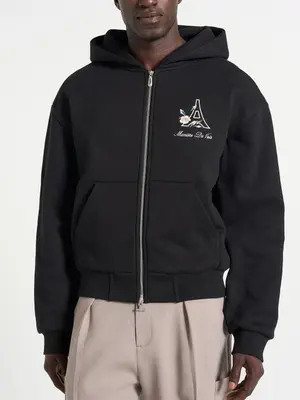 Manière De Voir Floral Eiffel Zip Hoodie - Black