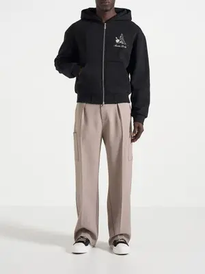 Manière De Voir Floral Eiffel Zip Hoodie - Black