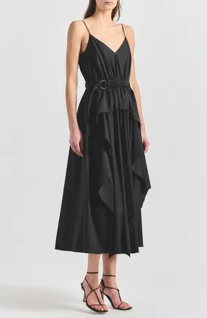 Derek Lam 10 Crosby Hattie Ruffle A-line Dress - Black