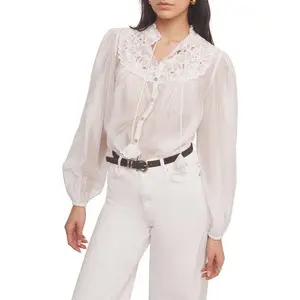Mint Velvet Floral Cutwork Detail Blouse - Ivory