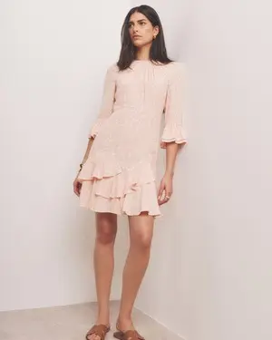 Mint Velvet Floral Print Ruffled Mini Dress