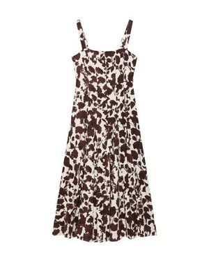 Mint Velvet Linen Blend Printed Midi Dress