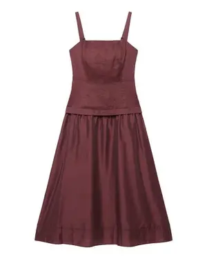 Mint Velvet Ramie Drop Waist Midi Dress