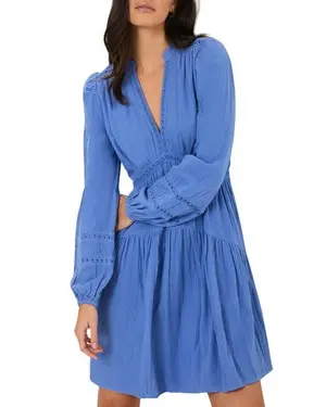 Mint Velvet Cotton Cheesecloth Mini Dress