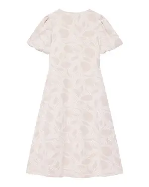 Mint Velvet Jacquard Puff Sleeve Midi Dress