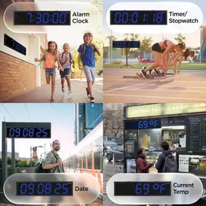 IVATION 48 Waterproof Outdoor Digital Led Clock With Auto Time Sync