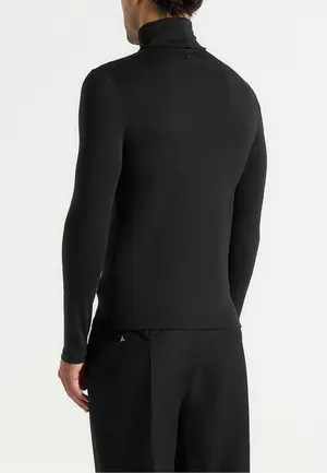 Manière De Voir Long Sleeve Roll Neck Top - Black