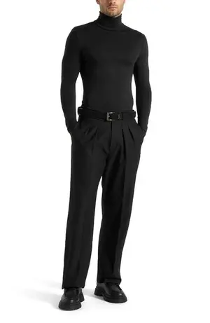 Manière De Voir Long Sleeve Roll Neck Top - Black