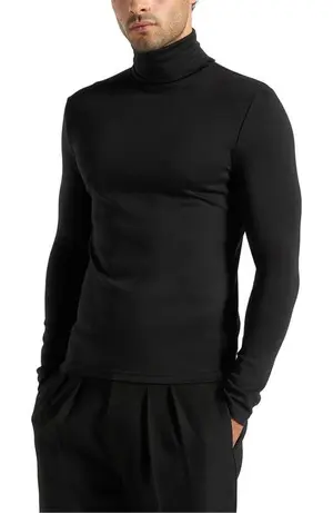 Manière De Voir Long Sleeve Roll Neck Top - Black