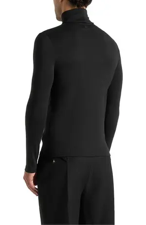 Manière De Voir Long Sleeve Roll Neck Top - Black