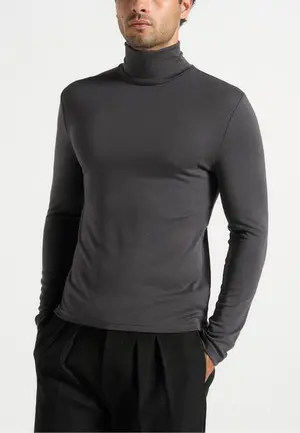 Manière De Voir Long Sleeve Roll Neck Top Grey
